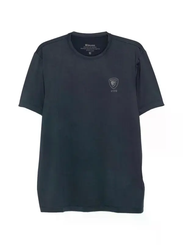 BLAUER. Logo-print Crew-neck T-shirt