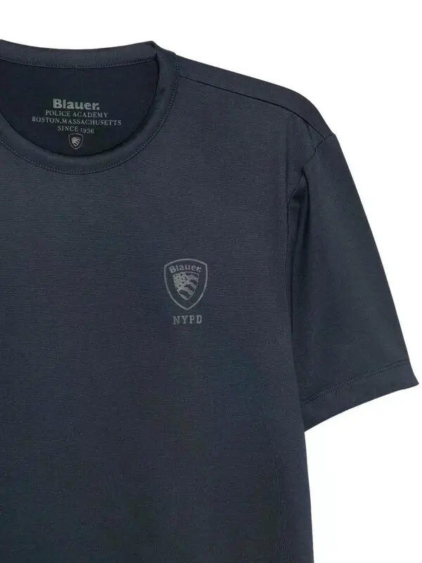 BLAUER. Logo-print Crew-neck T-shirt