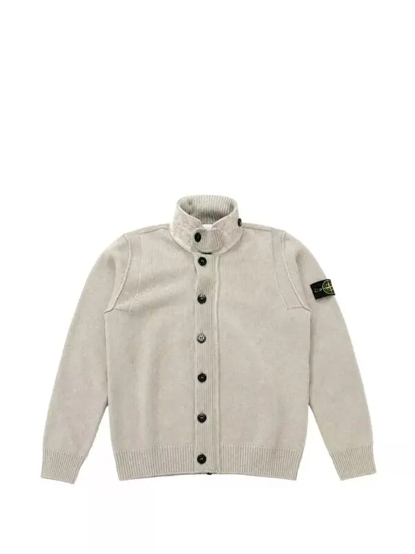Stone Island Logo Patch Button-up Sweater