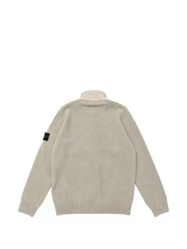 Stone Island Logo Patch Button-up Sweater