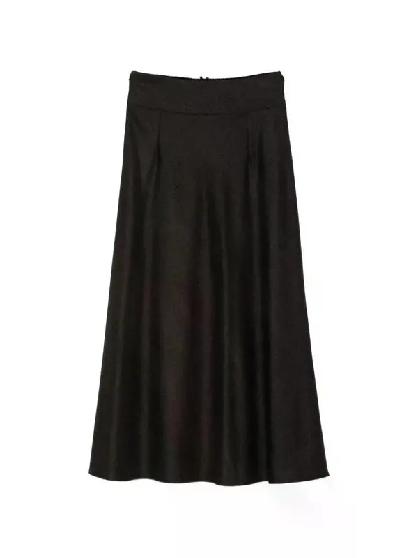 D.exterior Ribbed-knit Drawstring A-line Skirt - Brown