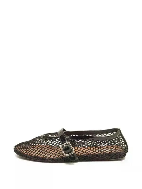 Alaïa Fishnet Buckle-fastening Ballet Flats
