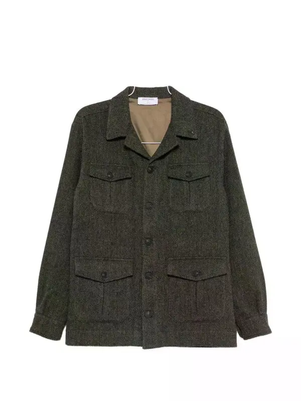 GRAN SASSO Herringbone-weave Wool Jacket