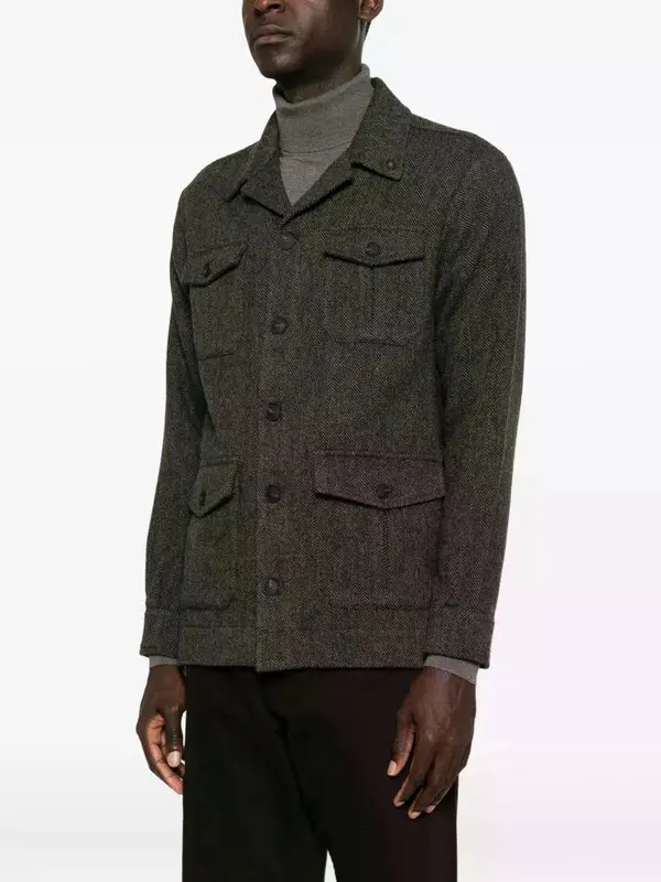 GRAN SASSO Herringbone-weave Wool Jacket