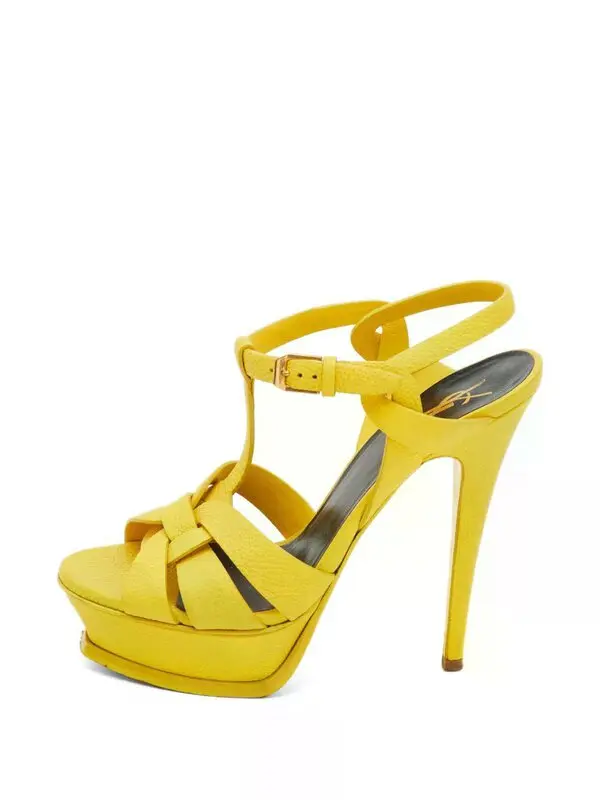 Saint Laurent Tribute Platform Sandals - Yellow