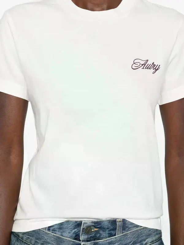AUTRY Logo Embroidered Cotton T-shirt