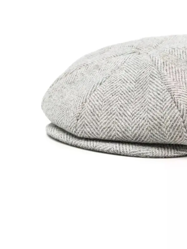 GRAN SASSO Herringbone Wool Cap - Grey
