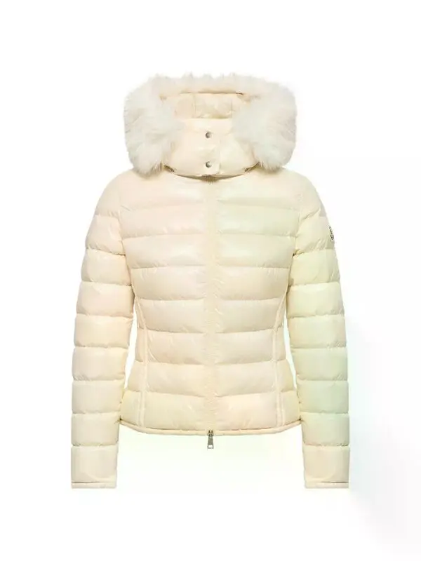 Moncler Quilted Hooded Down Jacket With Faux Fur Trim
