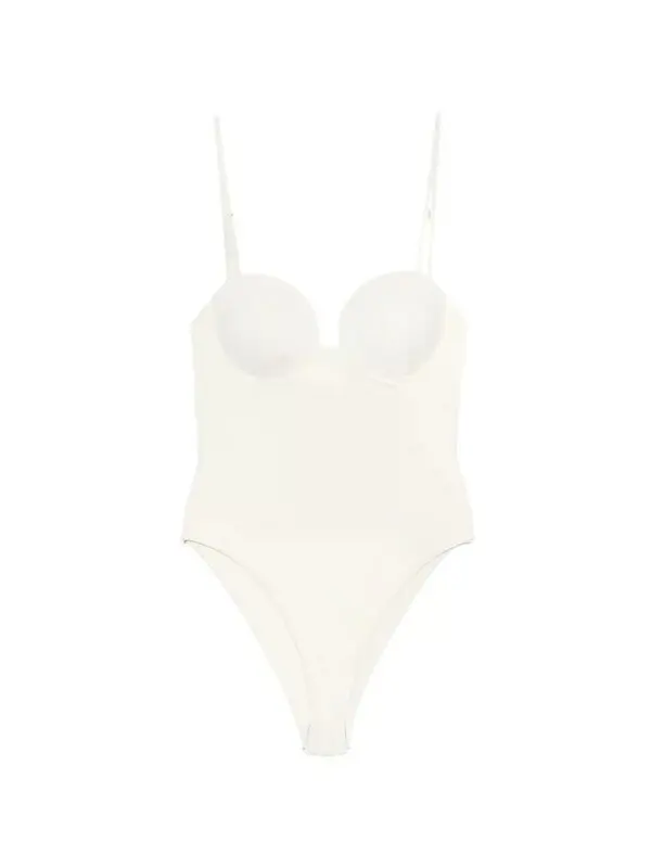 Magda Butrym Embroidered Underwired Swimsuit - Neutrals