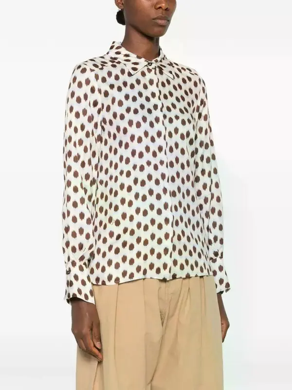 I BLUES Abstract Print Long Sleeve Shirt
