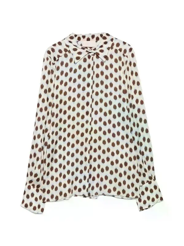 I BLUES Abstract Print Long Sleeve Shirt
