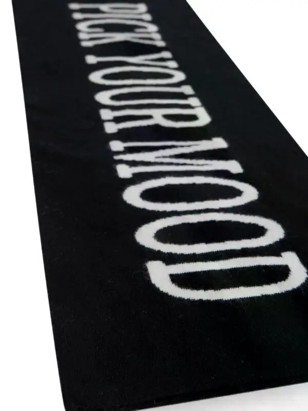 Alberta Ferretti Slogan-intarsia Knitted Scarf