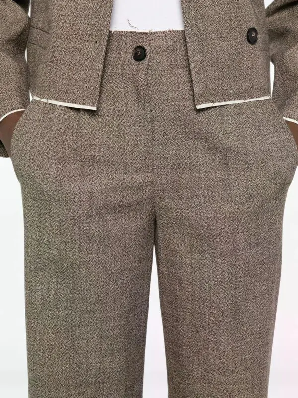 TELA Marl-effect Raw-edge Trousers