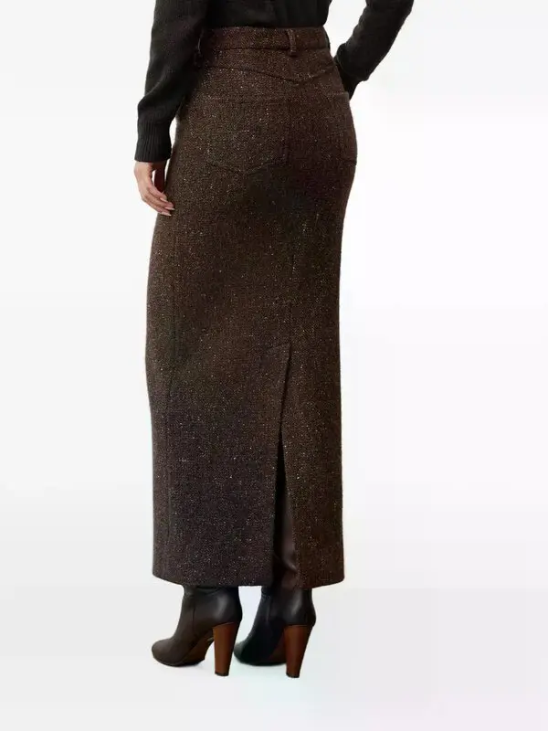 Polo Ralph Lauren Tweed-effect Maxi Skirt - Brown