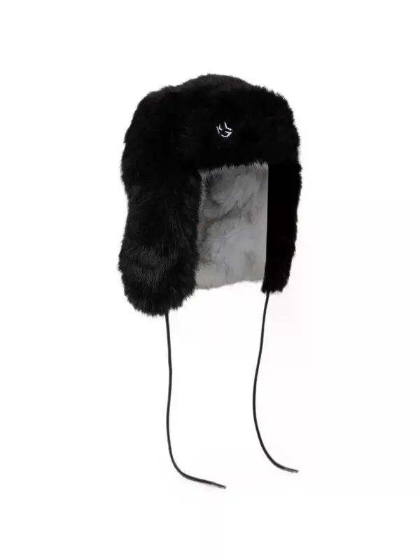 Karl Lagerfeld Monogram Faux-fur Trapper Cap