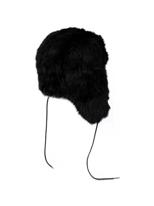 Karl Lagerfeld Monogram Faux-fur Trapper Cap