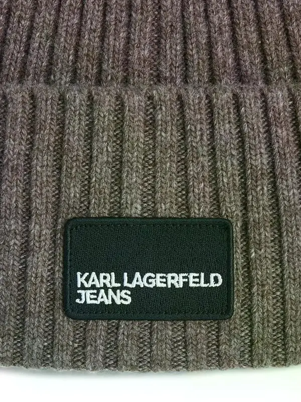 Karl Lagerfeld Ribbed Knit Beanie