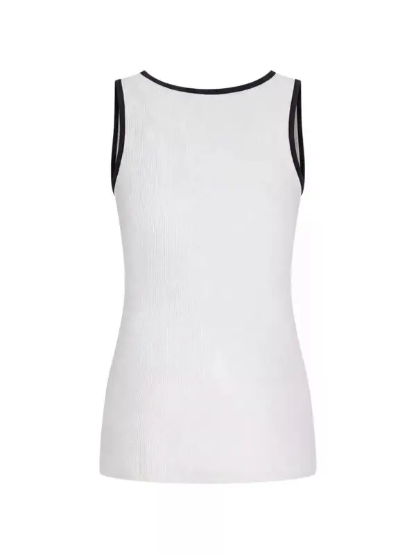 HOUSE OF GRAVITY Ribbed Knit Sleeveless Top With Logo Embroidery