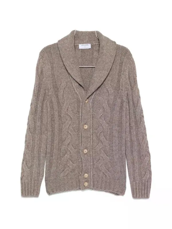GRAN SASSO Cable-knit Shawl-collar Cardigan