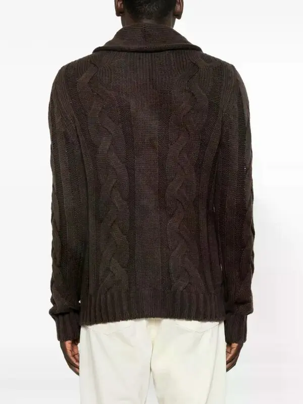 GRAN SASSO Cable-knit Shawl-collar Cardigan