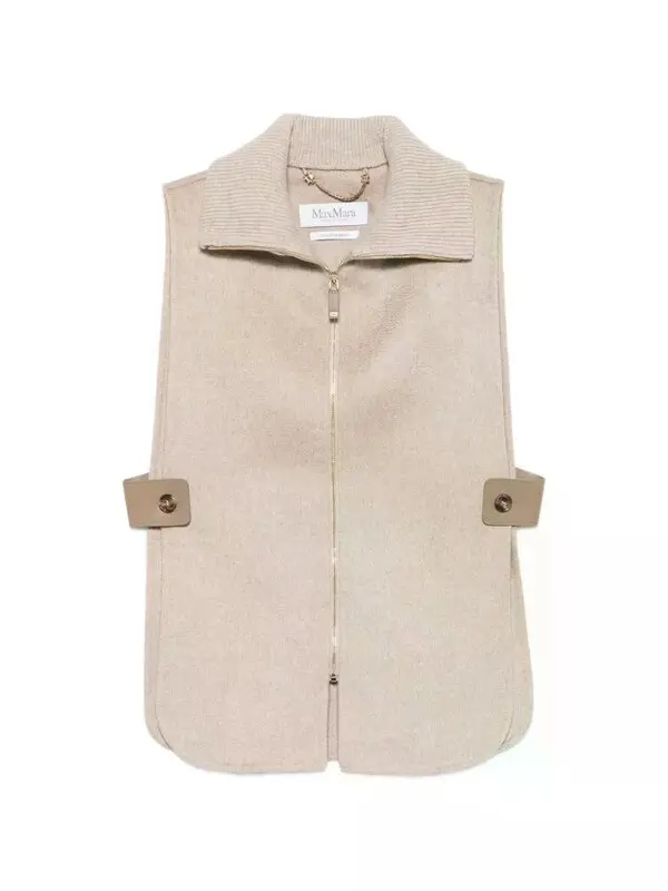 Max Mara Gela Cashmere Zipped Gilet - Neutrals