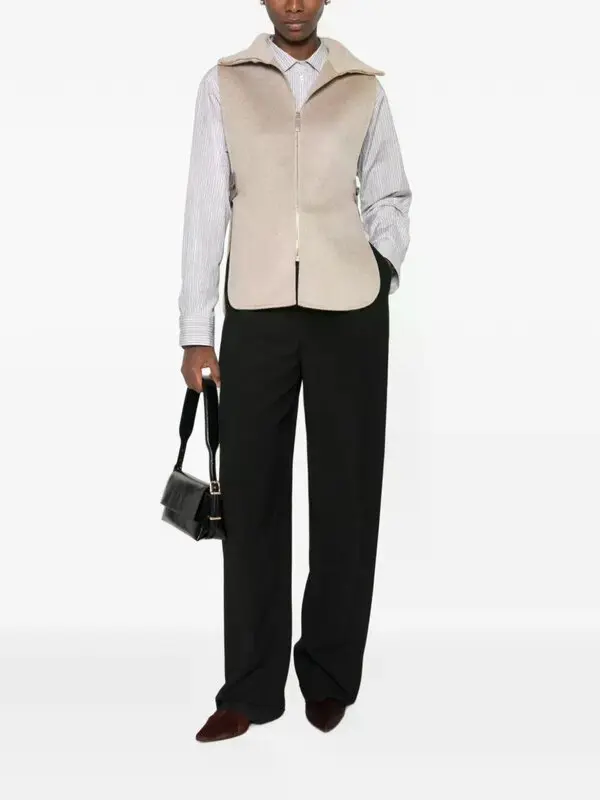 Max Mara Gela Cashmere Zipped Gilet - Neutrals