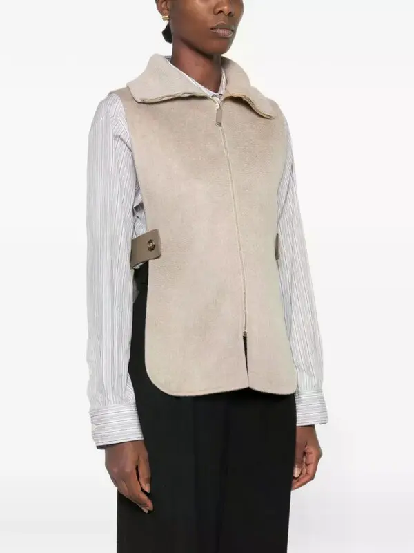 Max Mara Gela Cashmere Zipped Gilet - Neutrals