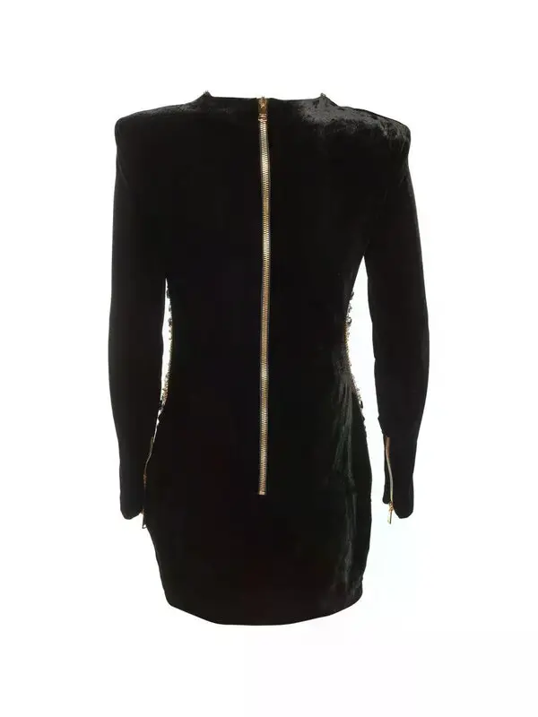 Balmain Embellished Velvet Mini Dress