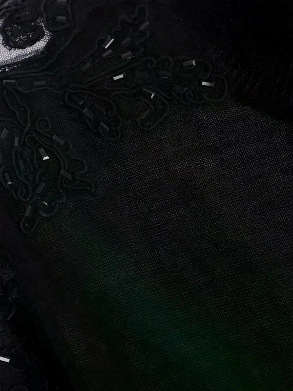 Ermanno Scervino Lace Insert Rhinestone Embellished Sweater