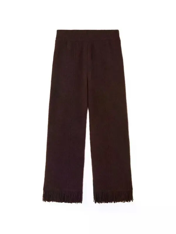 Alanui Milano Stitch Trousers With Fringed Trim - Brown