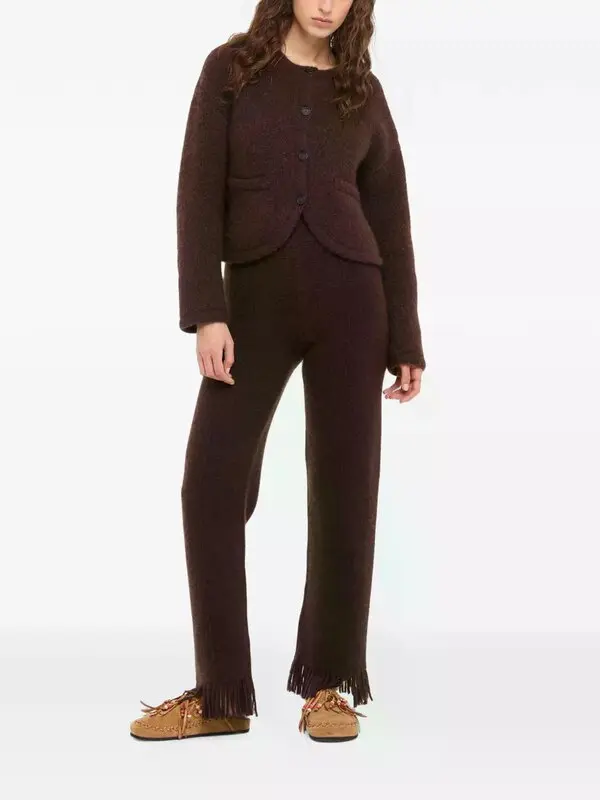 Alanui Milano Stitch Trousers With Fringed Trim - Brown