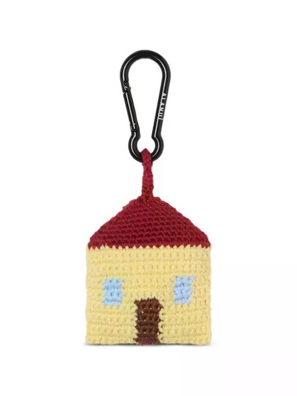 Alanui Casa Amigurumi Crochet Keyring - Yellow