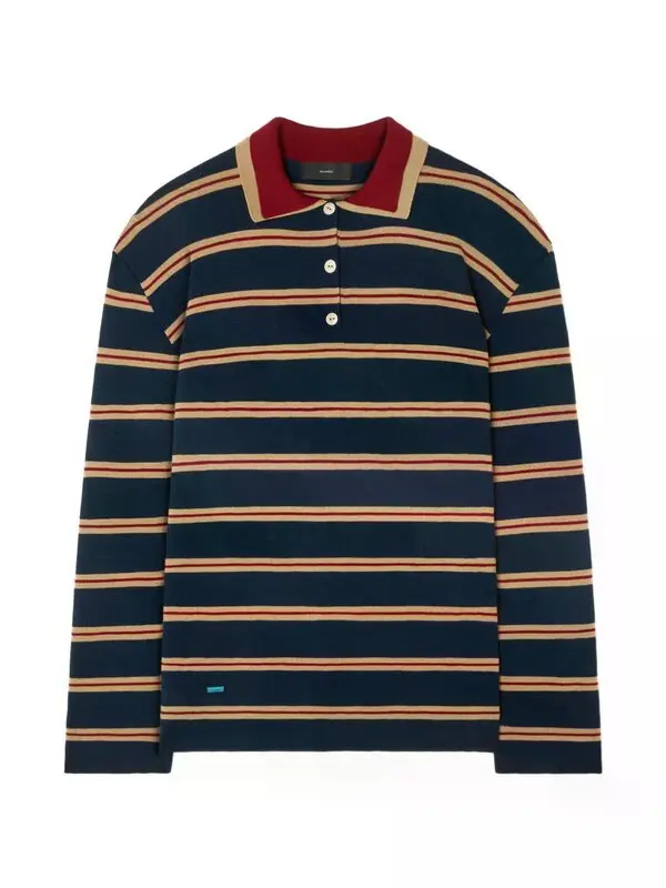Alanui Striped Double-collar Polo Shirt