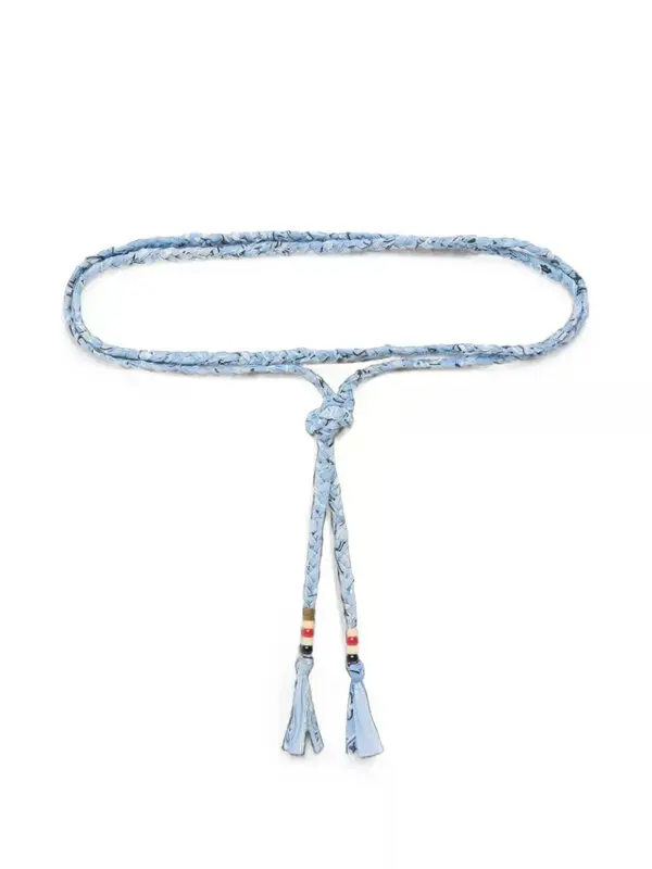 Alanui Bead-embellished Bandana-print Belt - Blue