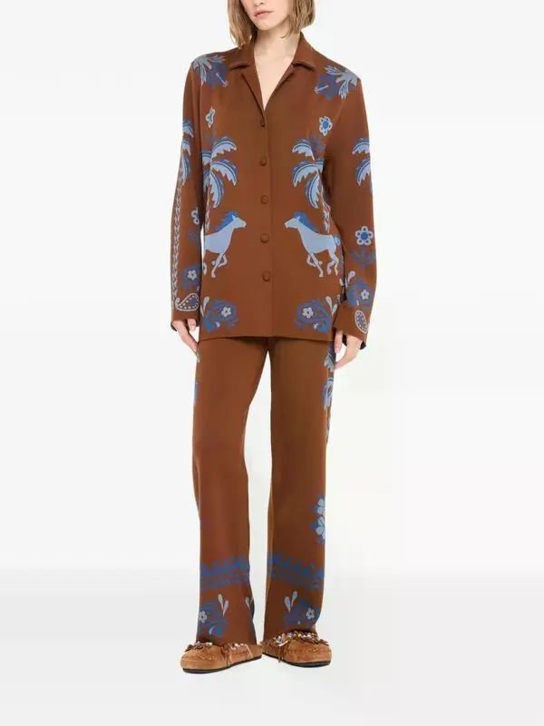 Alanui Jacquard-knit Shirt With Island Motif