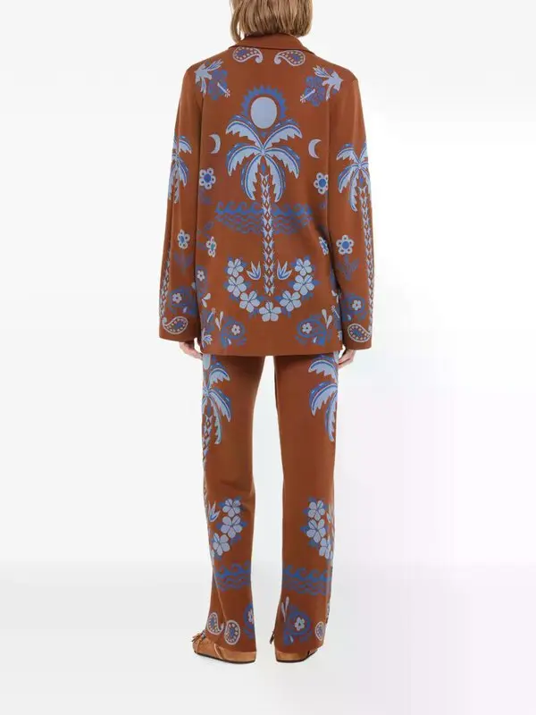 Alanui Jacquard-knit Shirt With Island Motif