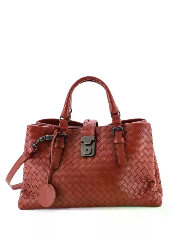 Bottega Veneta Roma Bag Intrecciato Nappa Small Tote Bag - Red