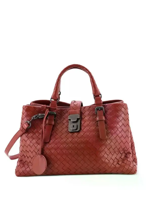 Bottega Veneta Roma Bag Intrecciato Nappa Small Tote Bag - Red