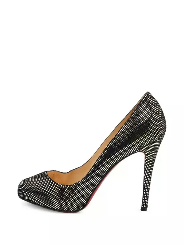 CHRISTIAN LOUBOUTIN Embossed Round-toe Pumps - Black