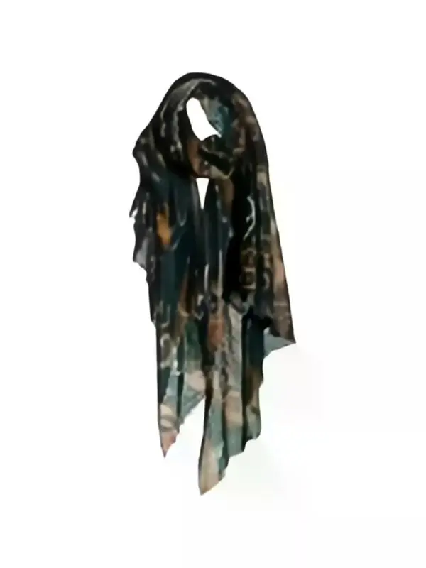 MIRROR IN THE SKY Paisley-print Frayed Scarf - Black