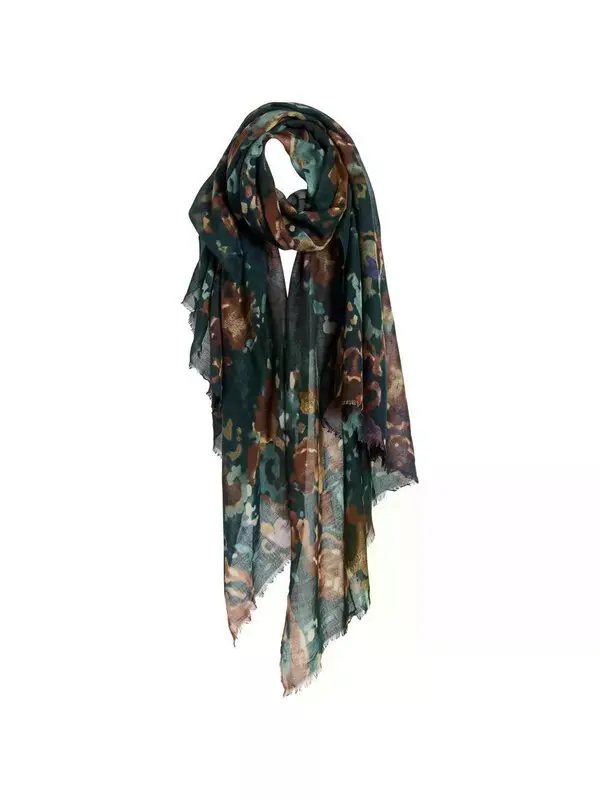 MIRROR IN THE SKY Paisley-print Frayed Scarf - Black