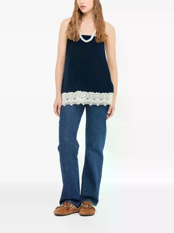 Alanui Strapless Top With Lace Trim