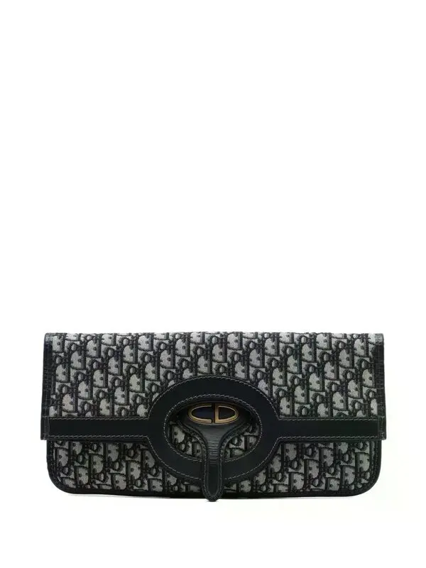 Dior 2019 Oblique Canvas Fold Over Clutch Bag