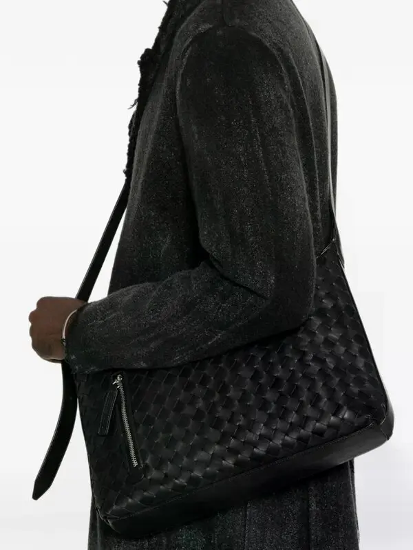 Officine Creative Woven Leather Shoulder Bag