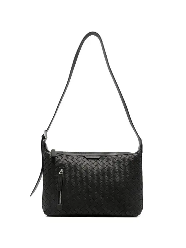 Officine Creative Woven Leather Shoulder Bag - Black