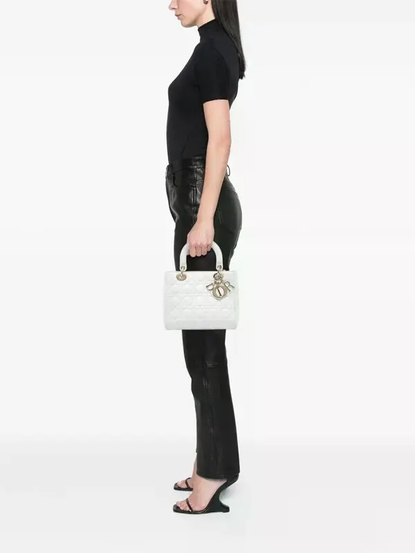 Dior 2017 Medium Lambskin Cannage Lady Satchel