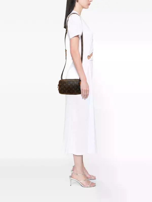 LOUIS VUITTON 1987 Monogram Pochette Marly Bandouliere Crossbody Bag - Brown