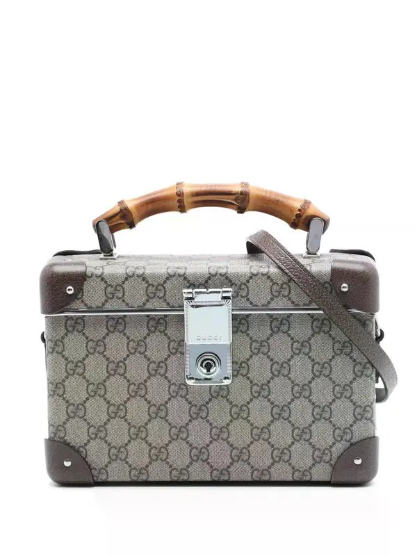 Gucci 2000-2015 Gg Supreme Bamboo Vanity Bag Satchel