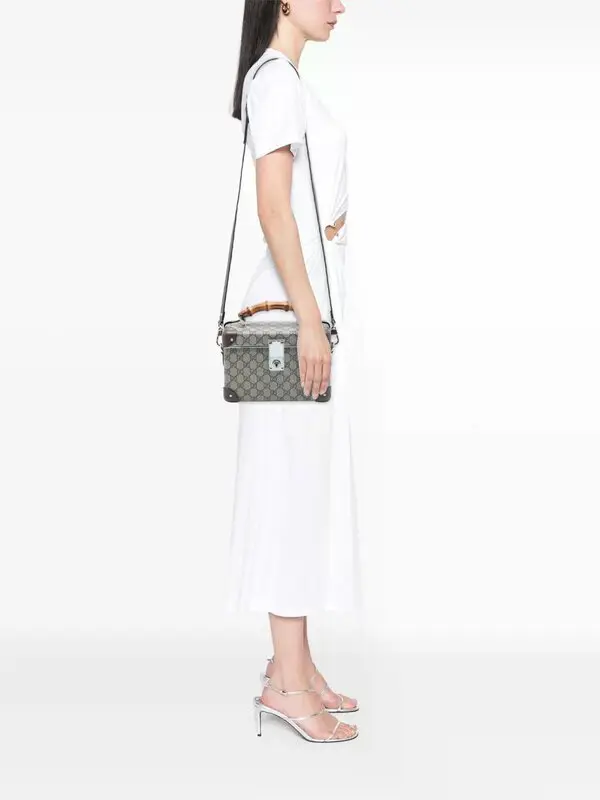 Gucci 2000-2015 Gg Supreme Bamboo Vanity Bag Satchel