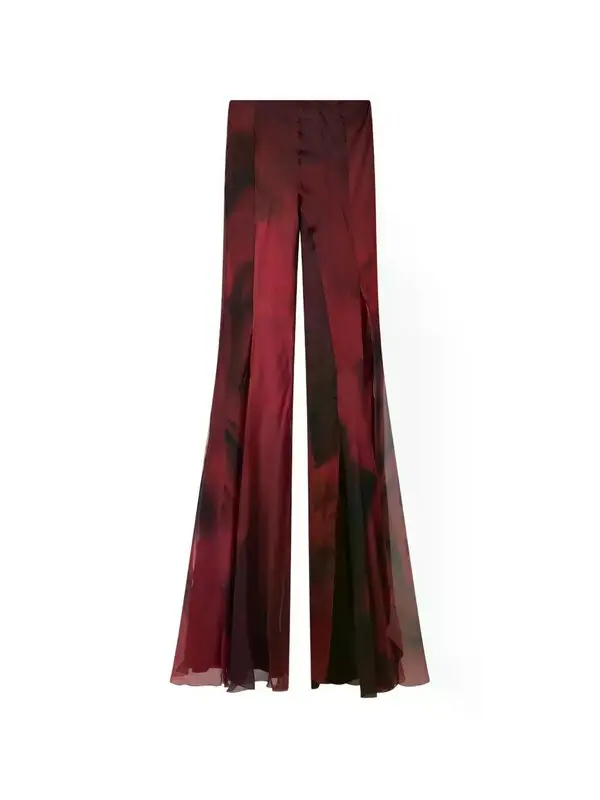 Alberta Ferretti Gradient-effect Silk Palazzo Pants